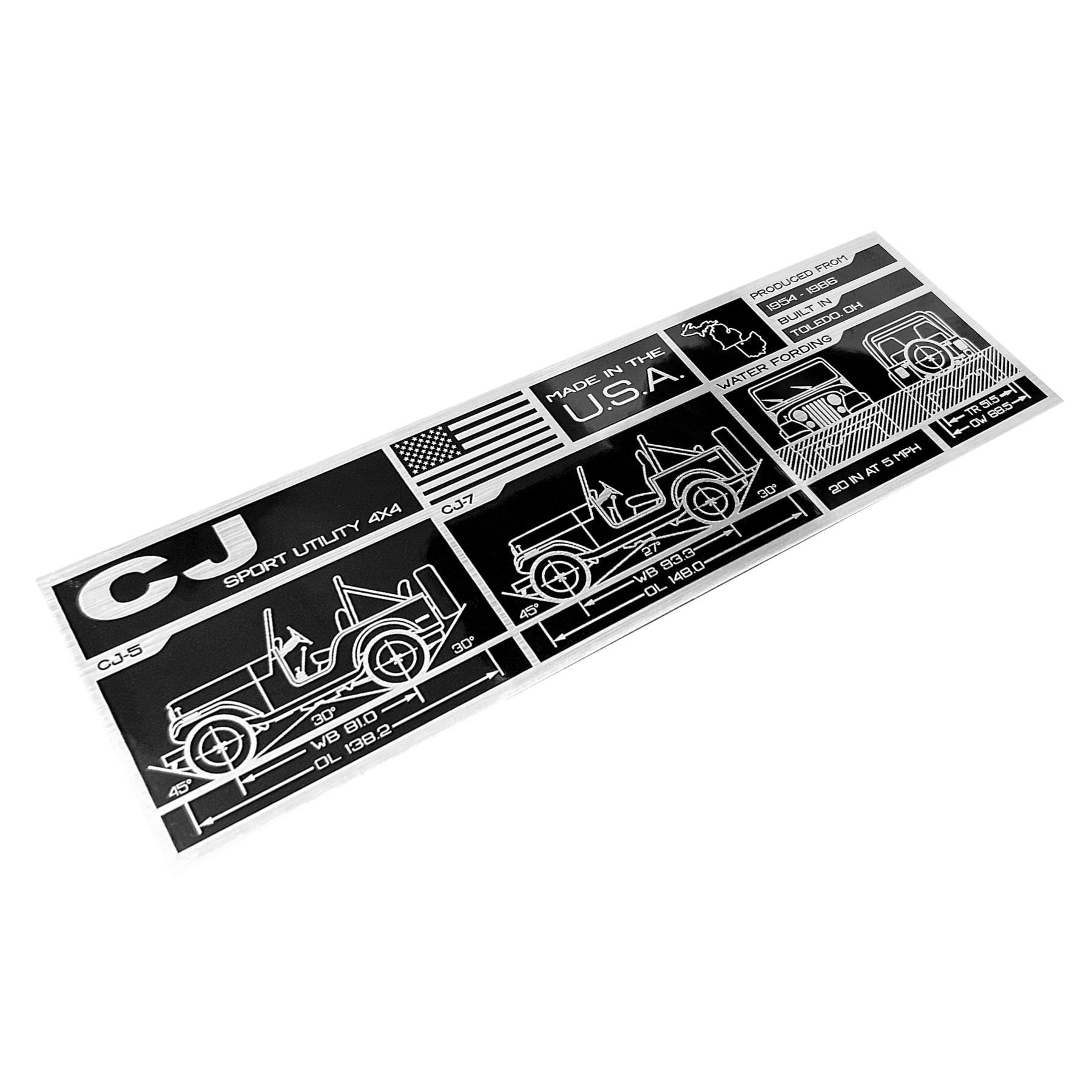 CJ Blueprint Data Plate Decal – Offroad Outfitter Apparel