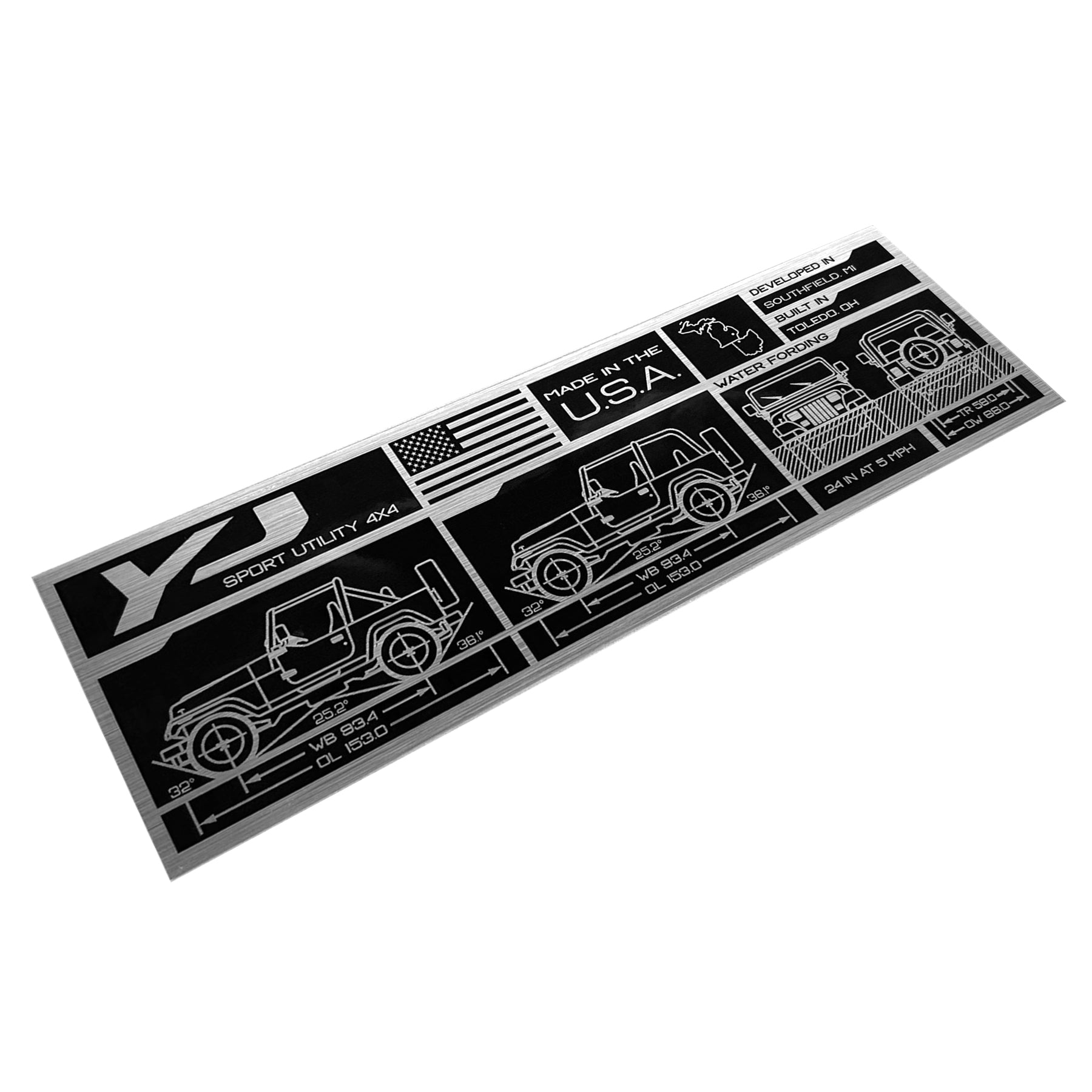 YJ Blueprint Data Plate Decal – Offroad Outfitter Apparel