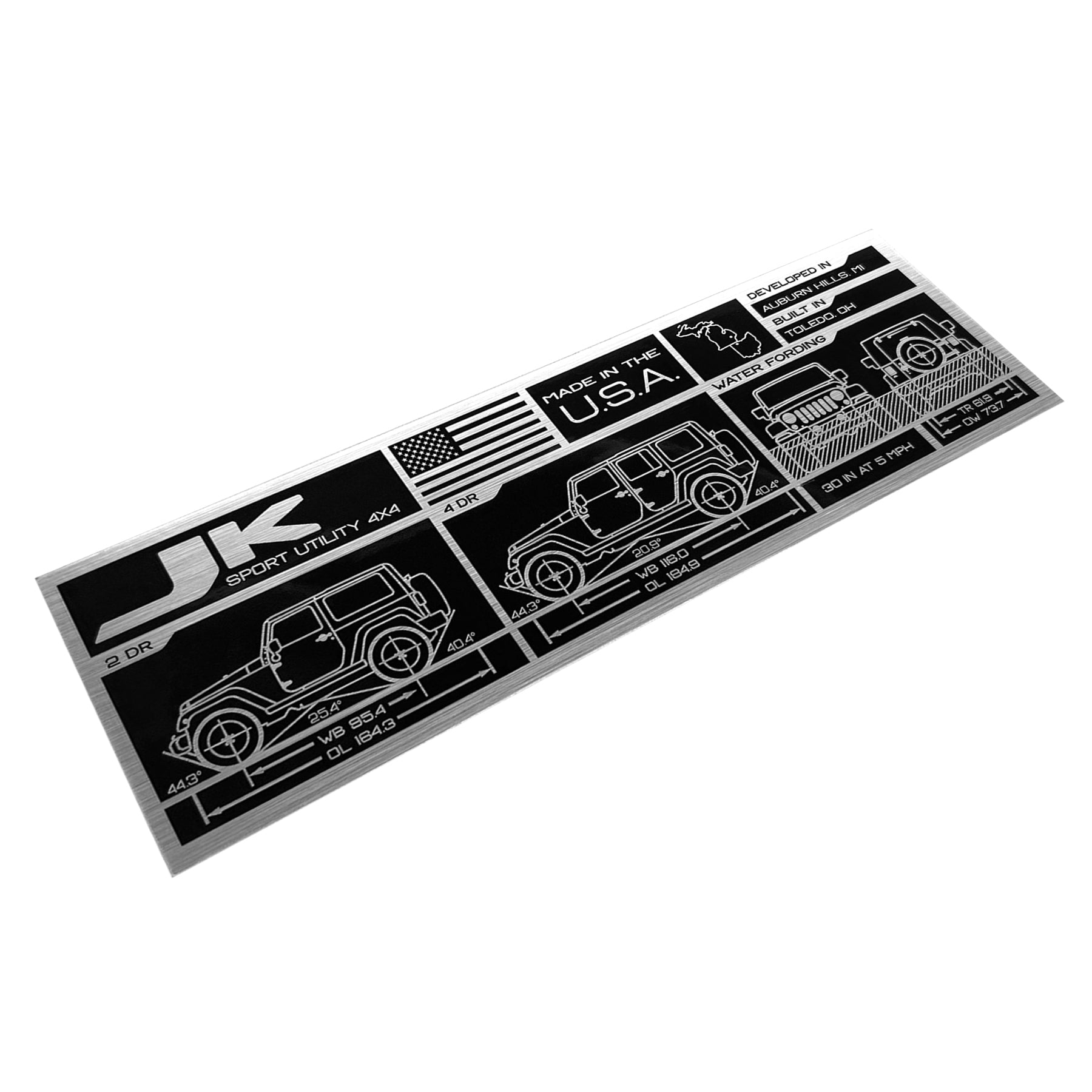 JK Blueprint Data Plate Decal – Offroad Outfitter Apparel