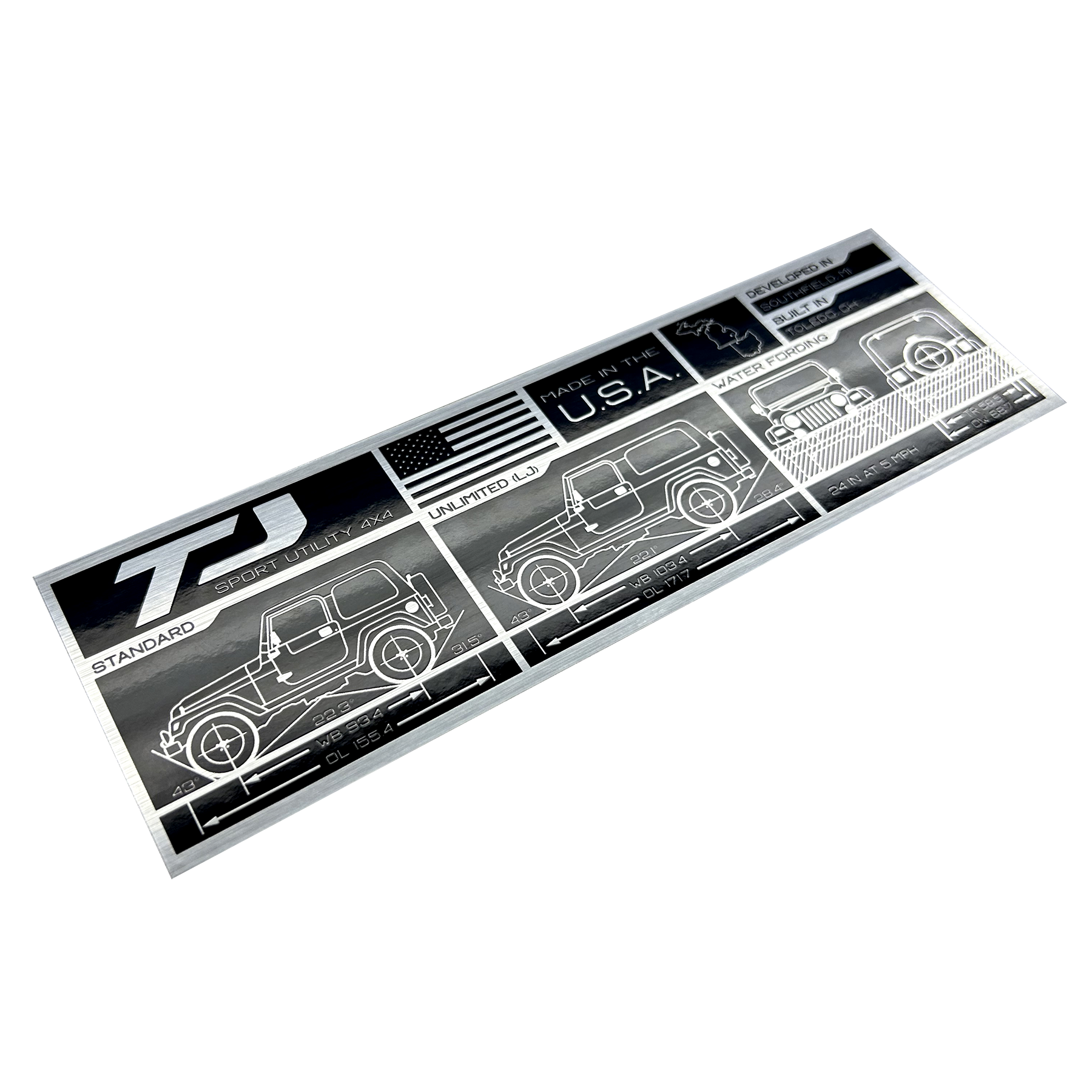 TJ/LJ Blueprint Data Plate Decal – Offroad Outfitter Apparel