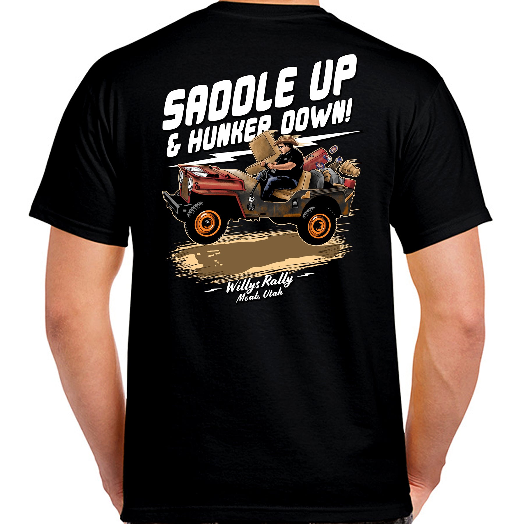 Willys Rally Saddle Up & Hunker Down T-shirt – Offroad Outfitter Apparel