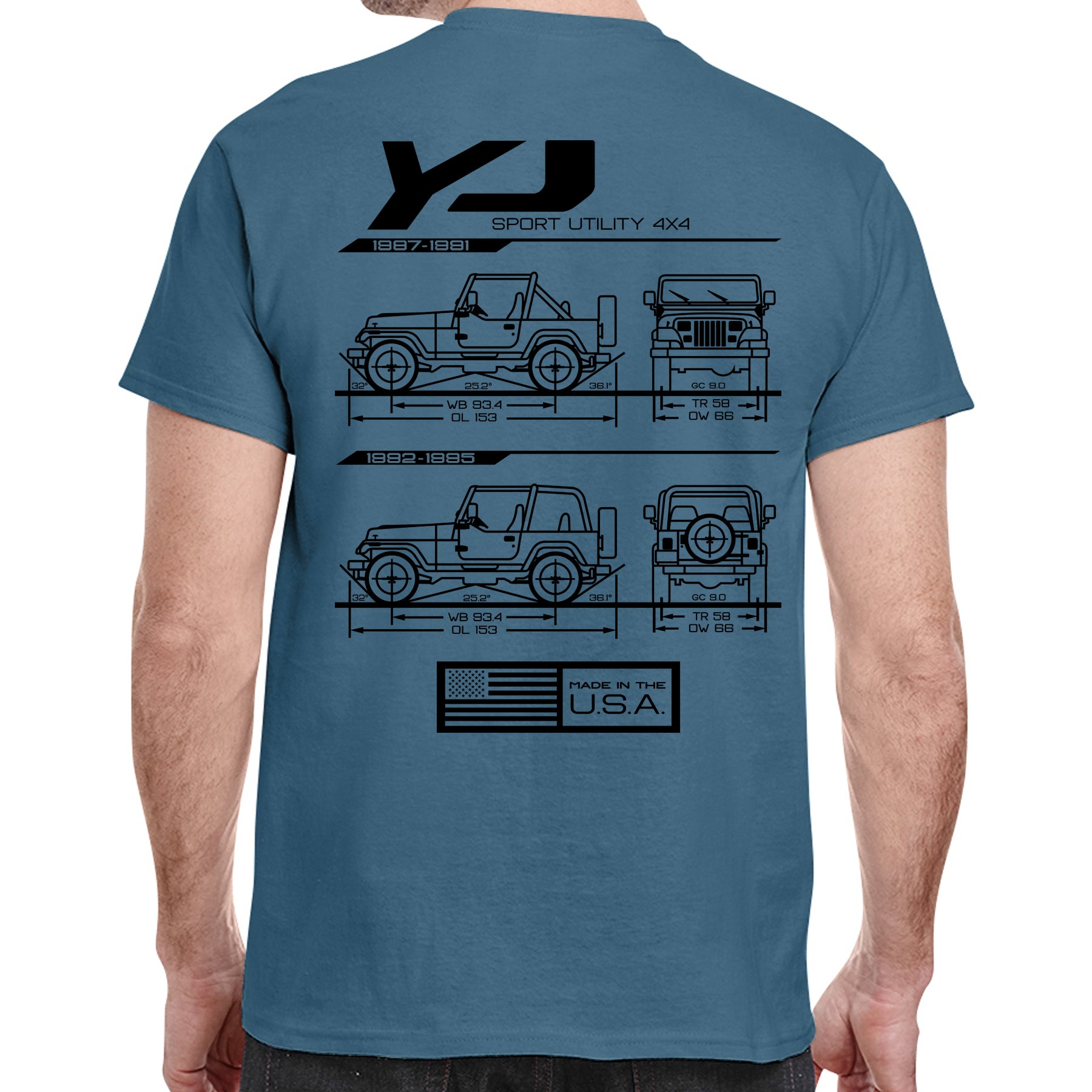 Jeep YJ Blueprint T-Shirt – Offroad Outfitter Apparel